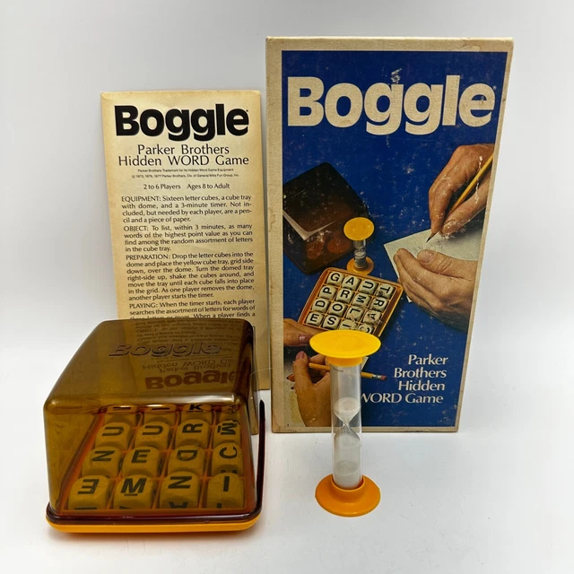 VINTAGE BOGGLE PARKER Brothers Hidden Word Game Family Board Game ...