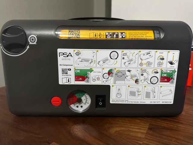 PEUGEOT/CITROEN 'ACTIVE TOOLS' TYRE AIR COMPRESSOR & Sealant KIT £37.12 ...