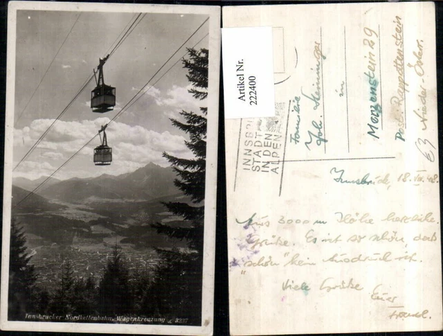 222400,INNSBRUCKER NORDKETTENBAHN SEILBAHN Seilschwebebahn Gondel Wagenkreuzung EUR 1,50 ...