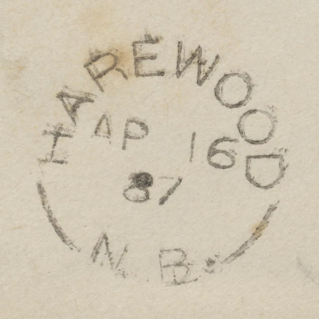 1887 HAREWOOD NB Split Ring On Cover 1c + 2c Small Queens $21.25 ...