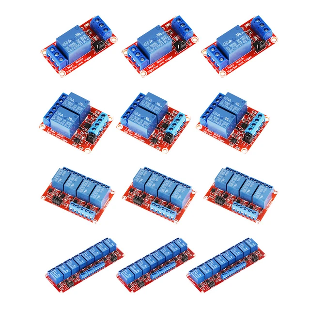 1/2/4/8 CHANNEL DC Relay Module with Optocoupler 5V 12V 24V Indicator ...