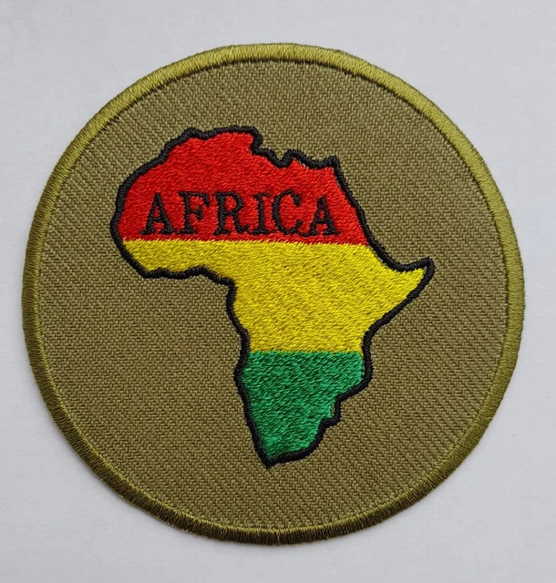 AFRICA MAP IRON On/Sew On Stitch On Embroidered Patch Badge HARIASTAMP ...