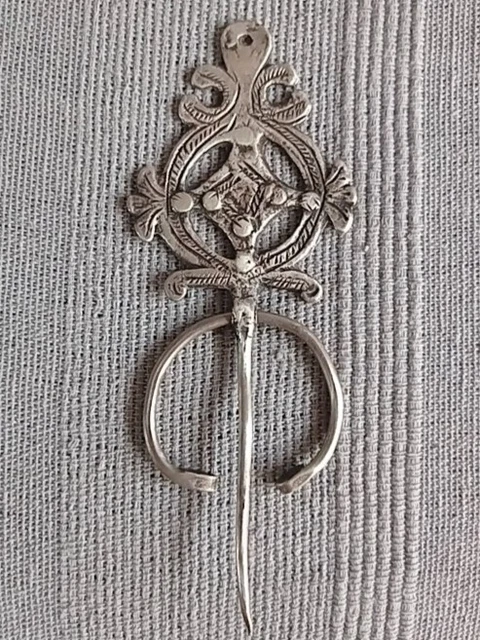 ANCIENNE FIBULE BERBÈRE Argent Bijoux Ethnique Maroc 19ème EUR 30,00 ...