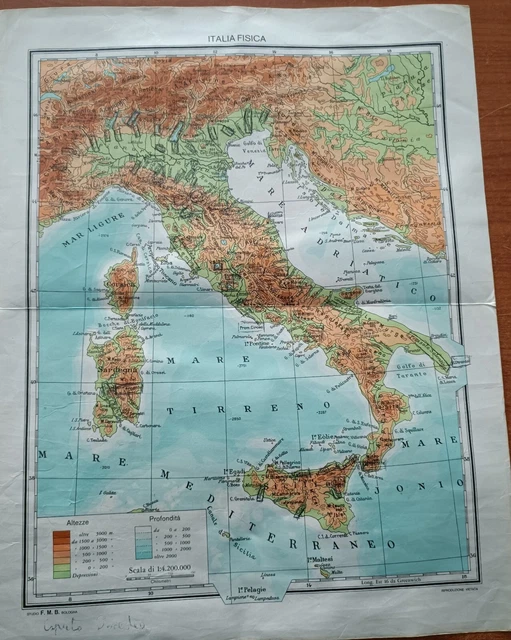 CARTINA GEOGRAFICA NUDA Italia 1:4200000 EUR 5,00 - PicClick FR