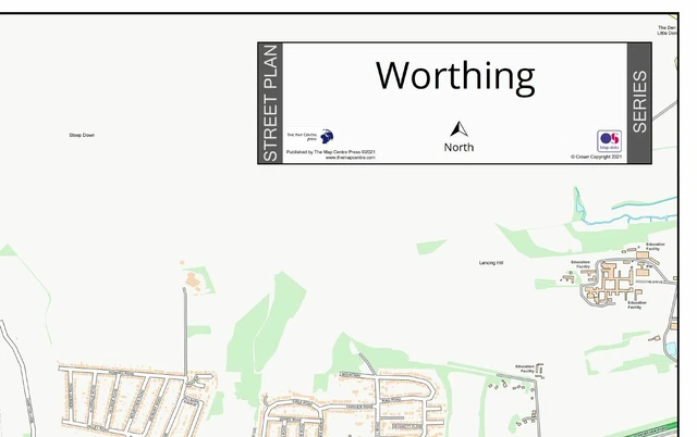 WALL MAP/STREET MAP Of Worthing. Worthing Street Map - Laminated ...