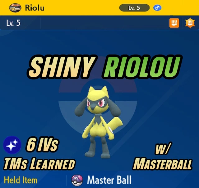 RIOLU LV.1 SHINY Starter 🌟 Pokemon Scarlet and Violet | 6IV & EV ...