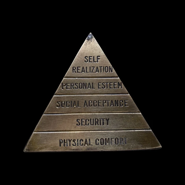 RARE VINTAGE BRASS Maslow's Hierarchy of Needs Pyramid Happiness ...