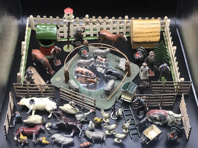 VINTAGE LEAD TOY farm animals And Figures from late forties and early ...