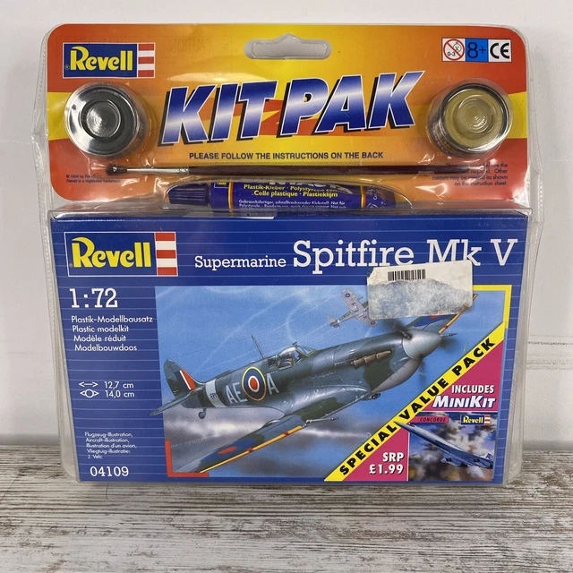 04109 REVELL 1:72 Scale Supermarine Spitfire Mk.V Kit Pack With Mini ...