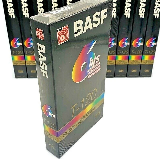 12 PACK BASF 6 Hour Blank VHS Tapes T-120 Super High Grade Quality ...