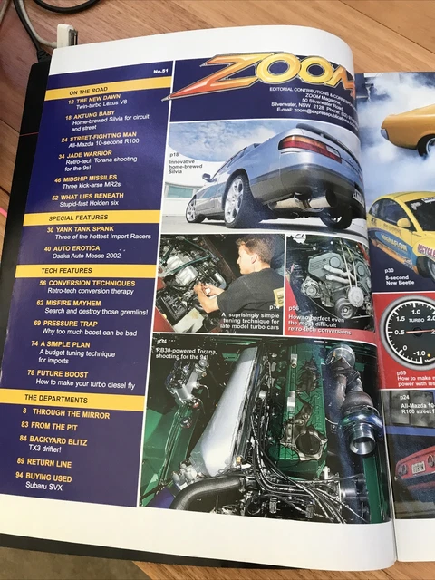 ZOOM CAR MAGAZINE 51 LEXUS V8 SILVIA R100 TORANA MR2 HOLDEN TUNING TX3 ...