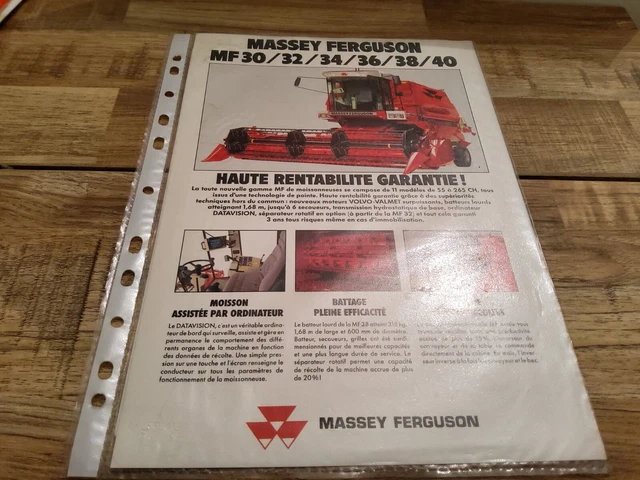 PROSPECTUS CATALOGUE BROCHURE massey ferguson moissonneuse batteuses mf 30 32 34 EUR 9,99 ...