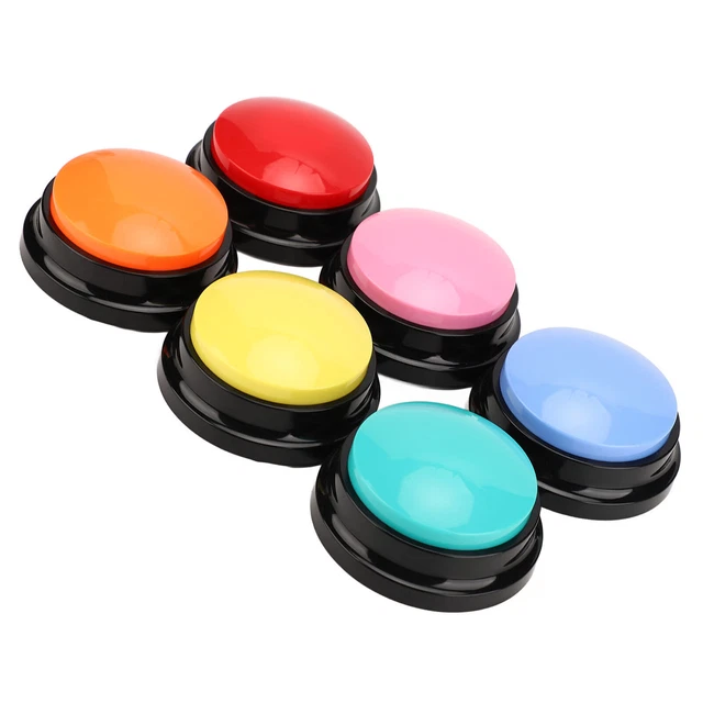VOICE RECORD BUTTON Pet Talking Buttons Set 6Pcs Dog Cat Sound Record ...
