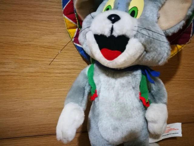 TOM & JERRY 13" Tom Cat Soft Plush Toy Mexican Sombrero 2000 play by ...