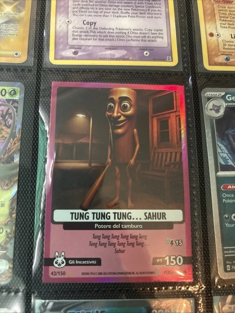 ITALIAN BRAINROT - Tung Tung Sahur Trading Card Holo Rare 42/150 EUR 71 ...