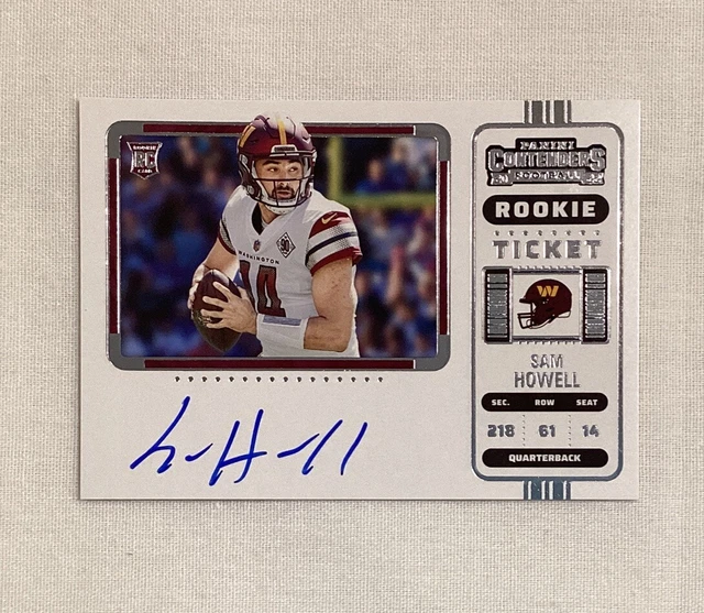 BILLET RECRUE SIGNÉ Sam Howell Rc 2022 Playoff Contders Autographe ...