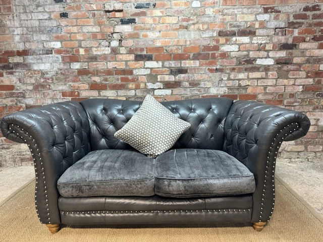 SOFOLOGY PERSIA 3 Seater Sofa Leather Fabric Charcoal RRP 2895 795.00 PicClick UK