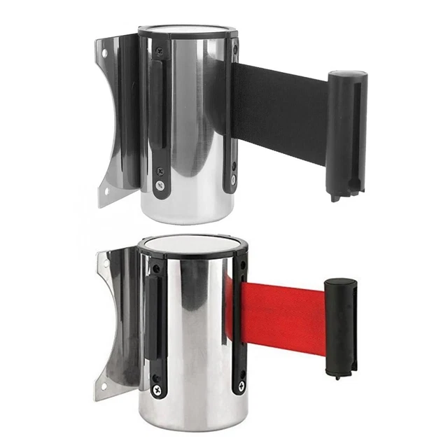 RETRACTABLE CROWD CONTROL Barrier with Wall Mount and Stainless Steel ...