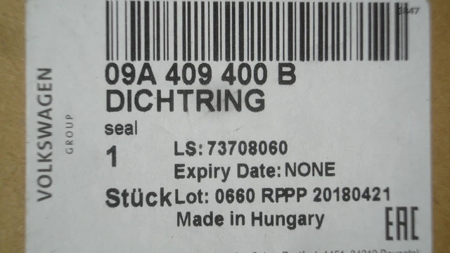 GENUINE VW RADIAL Shaft Oil Seal Audi Skoda Seat 09A409400B Tiguan ...