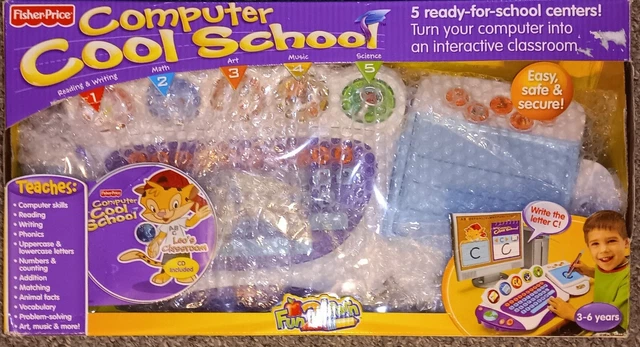 FISHER-PRICE COMPUTER COOL School Fun-2-Learn W/ 3 Free Surprise Games ...