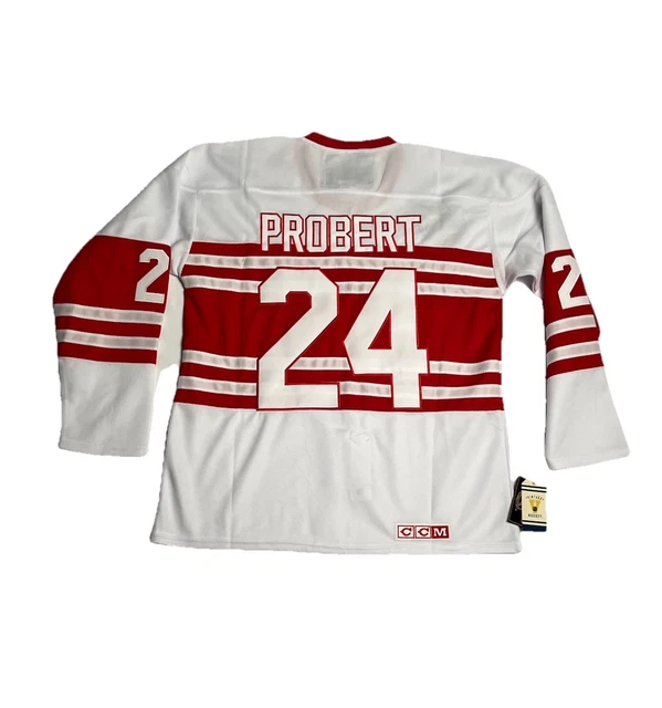RARE VINTAGE BOB PROBERT DETROIT RED WINGS 75TH ANNIV CCM JERSEY Size ...