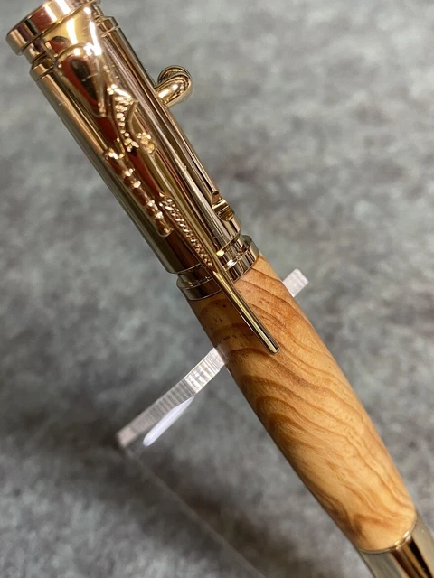 HANDCARVED 30 CALIBER Rifle Bolt Action writing pen 24k Gold Ponderosa ... HANDCARVED 30 CALIBER Rifle Bolt Action writing pen 24k Gold Ponderosa ...