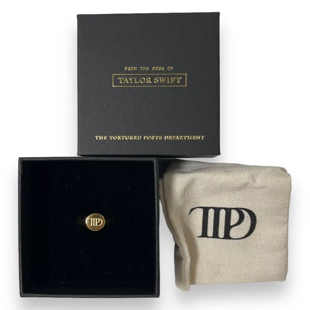 TAYLOR SWIFT TTPD Tortured Poets Department Gold Ring Size 10 In Hand £ ...