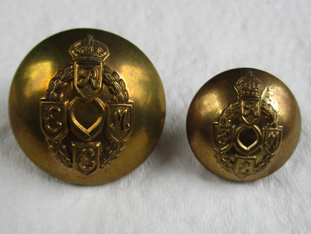 2X UK ARMY:&R.E.M.E. OFFICER'S BRASS BUTTONS" (Large, 25mm, REME, WW2 ...