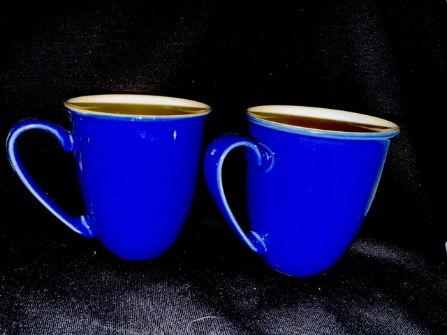 LOVELY PAIR OF Dark Blue Denby Beaker mugs. £15.00 - PicClick UK