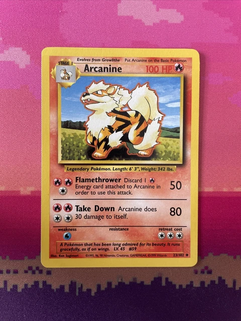 POKEMON CARD ARCANINE Base Set Unlimited Uncommon 23/102 Near Mint EUR ...