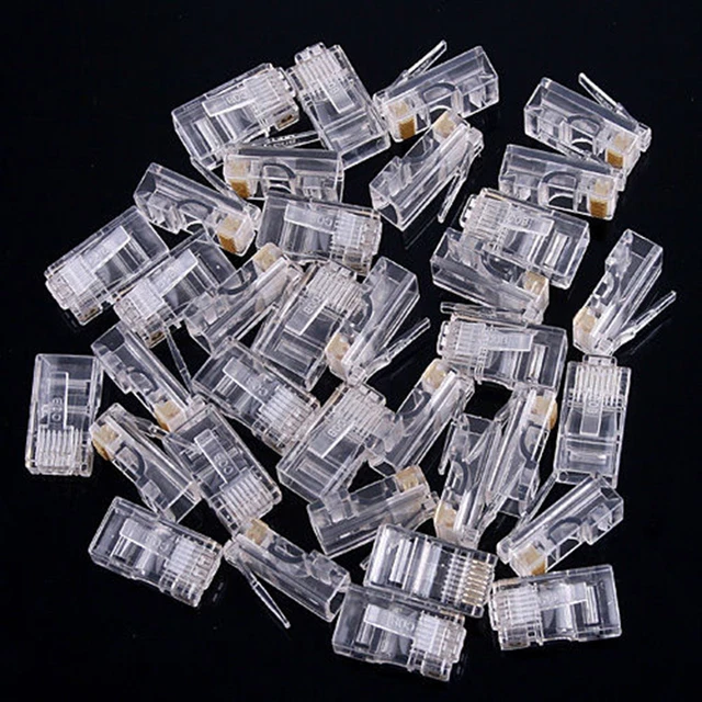 25X RJ45 RJ-45 CAT5 Modular Plug Network Connector for Cat5,5e,6 Cable ...
