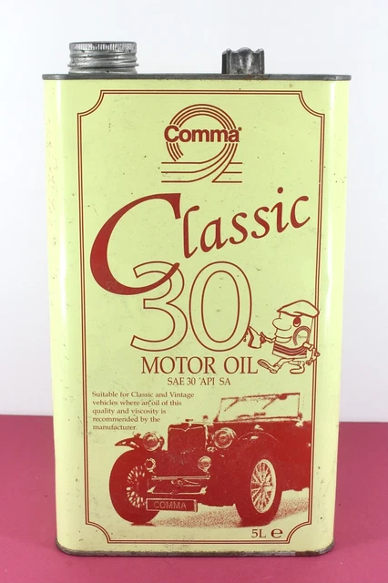 VINTAGE COMMA CLASSIC CAR SAE 30 API SA MOTOR OIL 5 Litre CAN or TIN £ ...