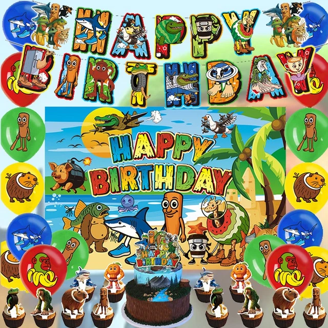 ITALIAN BRAINROT AI Birthday Party Decor Tung Tung Sahur Banner ...