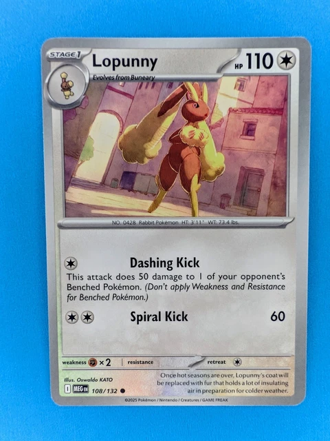 🔷 LOPUNNY 108/132 🔷 Pokémon Mega Evolution 2025 - Common - NM $0.99 ...