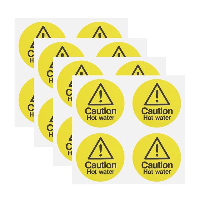 50X CAUTION HOT Water Safety Sign Sticker Warning Sign Decal for ...