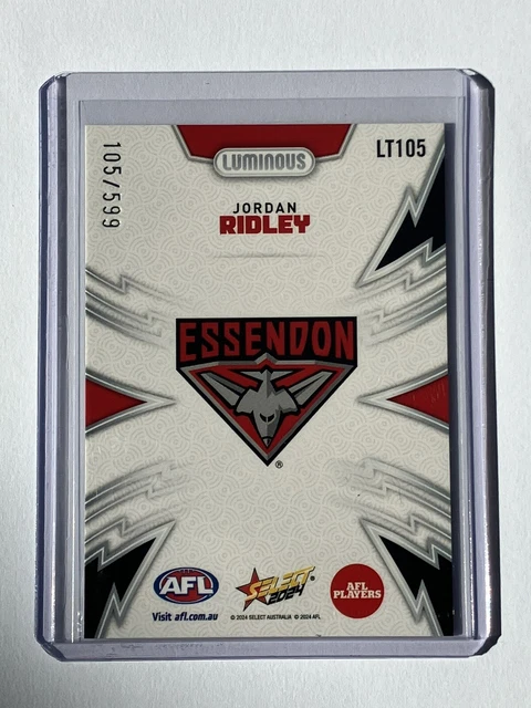 2024 SELECT AFL Footy Stars Jordan Ridley Essendon Thunderbolt 105/599 ...