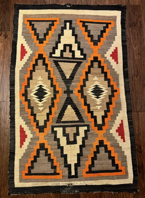 ANTIQUE 1930S NAVAJO Rug Diné Ganado Weaving Native American Southwest ...
