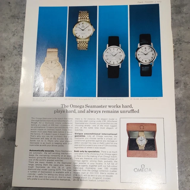 OMEGA SEAMASTER VINTAGE Magazine Advert 1964 £12.00 - PicClick UK