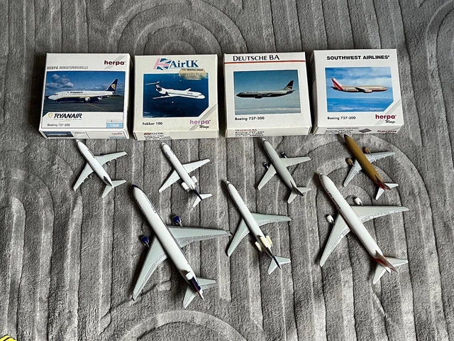 AIRPLANE MODELS COLLECTION 1:500 Herpa, Ryanair, MD11, Boeing 737-200 ...