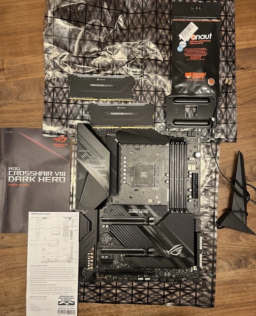 ASUS ROG CROSSHAIR VIII Dark Hero AM4 ATX Motherboard Bundle 32gb ...