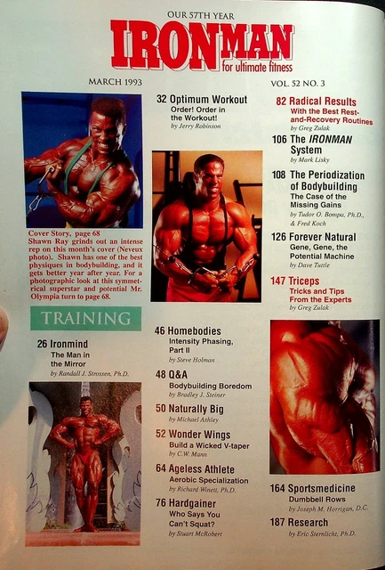VINTAGE IRONMAN FITNESS Magazine March 1993 Shawn Ray Matarazzo ...