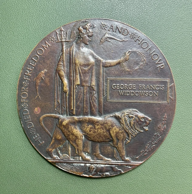 WW1 DEATH PLAQUE WIDDOWSON Machine Gun Corps / Lincolnshire Regiment ...