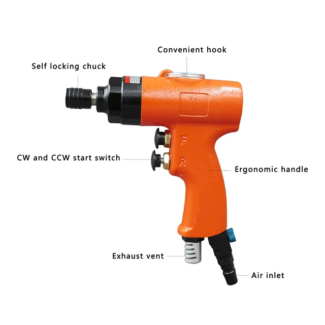 PNEUMATIC SCREWDRIVER PISTOL Grip Air Direct Drive Japanese InterfaceKV ...