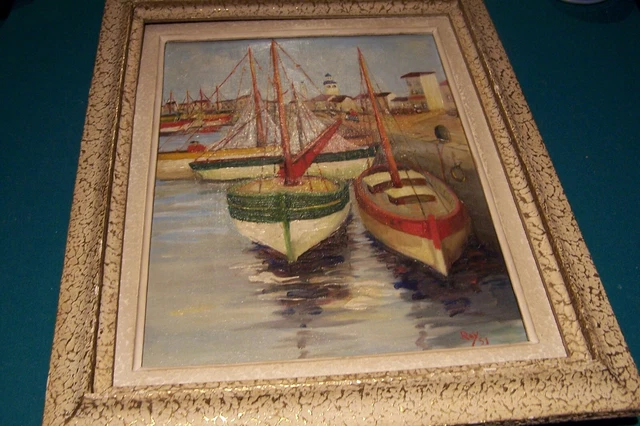 TABLEAU ANCIEN De Marine Huile Sur Toile Signe Ray Et Date EUR 30,00 - PicClick FR