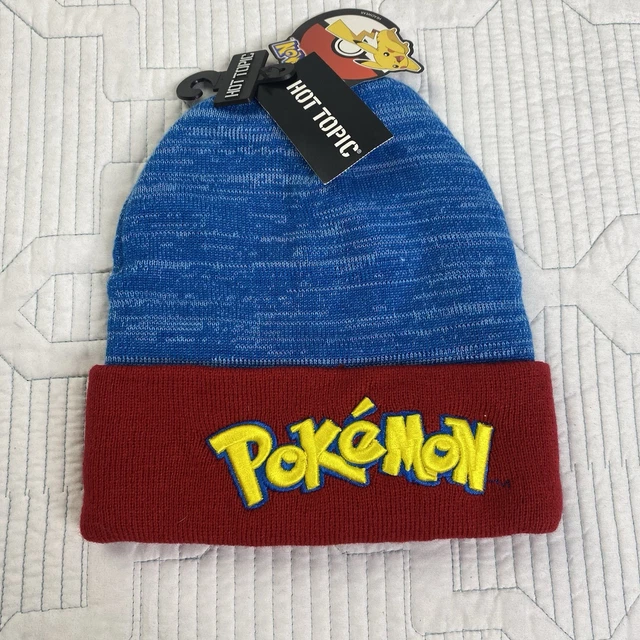 POKEMON BLUE RED Word Logo Mens Knit Beanie Winter Hat Hot Topic NEW £ ...