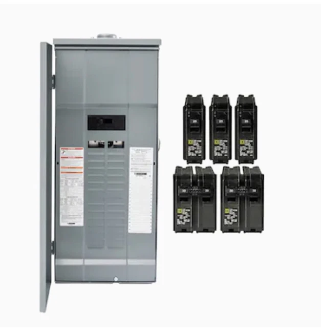 SQUARE D 200 Amp 30-Space 60-Circuit Outdoor Main Breaker Panel Box ...