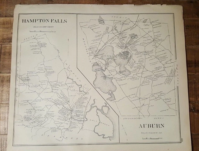 ANCIEN CARTE - Hampton Falls/Auburn Ou Raymond - N.Hampshire - 1892 ...