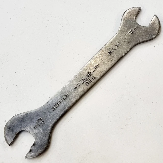 VINTAGE NUBO REG 444 FLAT PLATE STEEL OPEN END SPANNER 1/16 x 3/32 ...