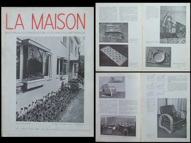 LA MAISON N°7 1946 Elisabeth De Saedeleer, Marcel Baugniet, Aalto, Joss ...
