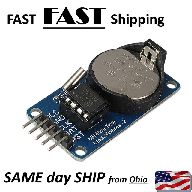 DS1302 CLOCK MODULE with Battery Real Time Clock Module RTC for Arduino ...